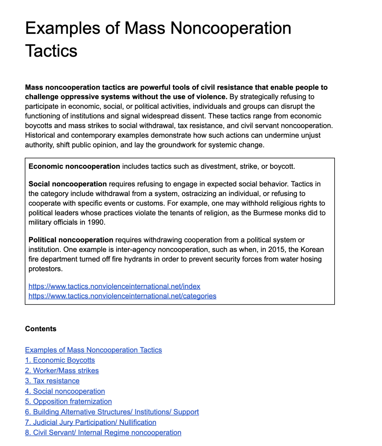 Noncooperation Library - Freedom Trainers